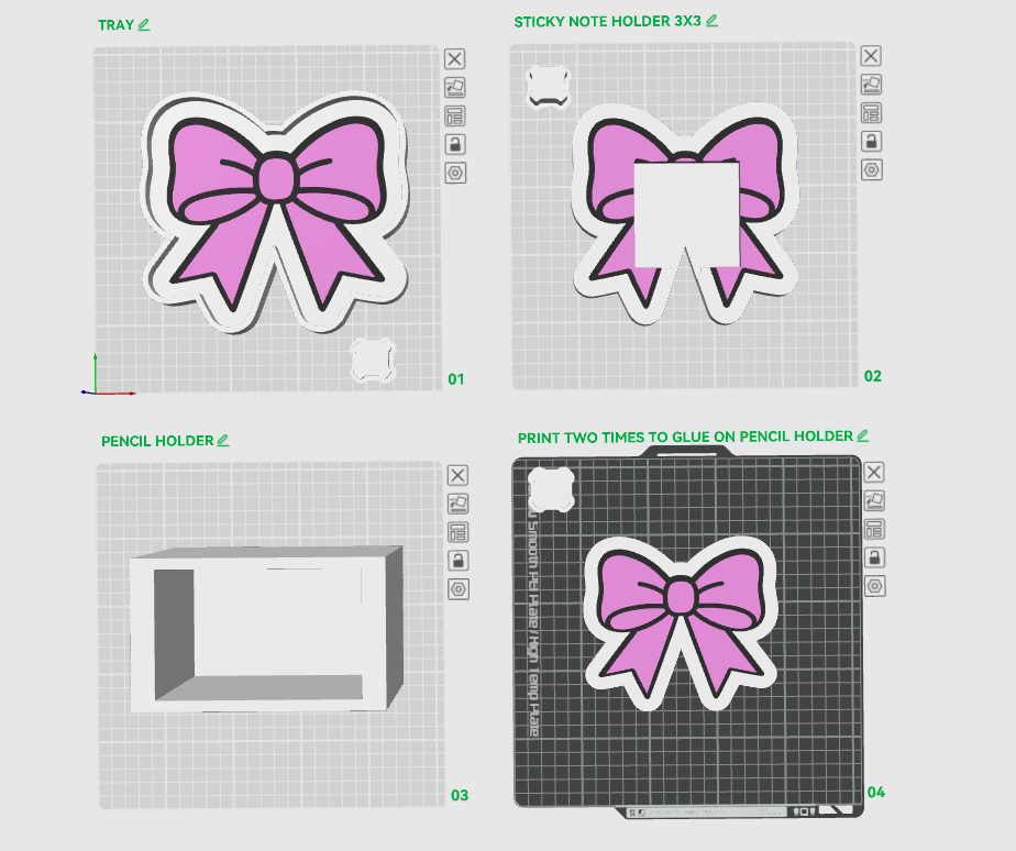 Bow bundle 3mf/stl file – Glammy Babe Creations